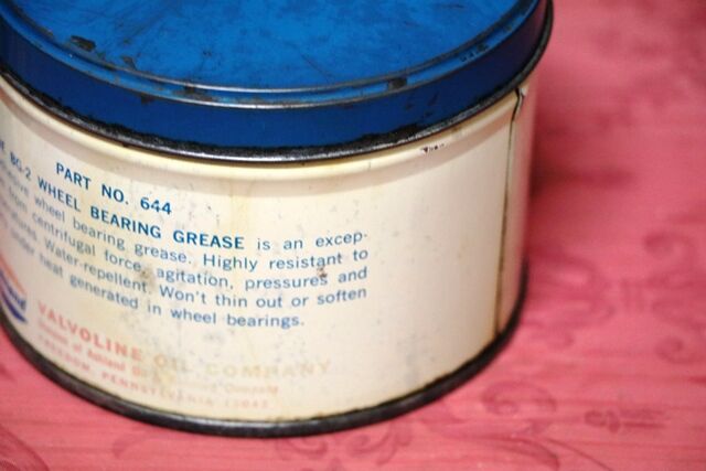 Vintage Valvoline BG-2 Medium 1lb Grease Tin. | XXXX Antique Complex